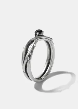 DISTURBIA Rosethorn Thin Sterling Ring