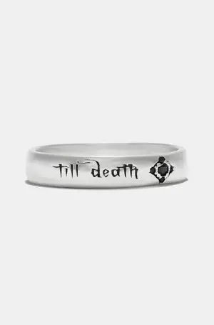 DISTURBIA Till Death Thick Sterling Ring