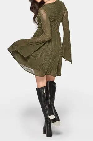 DISTURBIA Lunafern Flute Sleeve Mini Dress