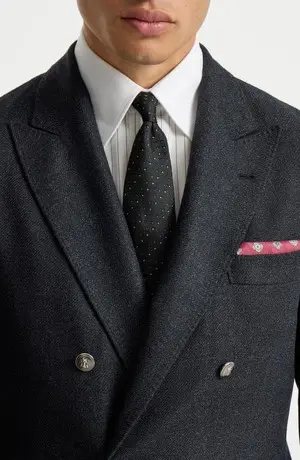 Brunello Cucinelli Silk Diagonal Striped Neck Tie