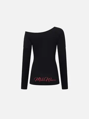 AELFRIC EDEN Off The Shoulder Long Sleeve Tee - Black