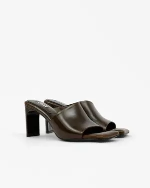 MI/MAI Alba Leather Heeled Mule Sandals