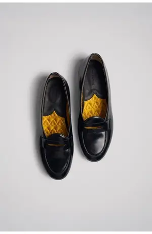 FORTELA Smokedbone Crosby Abrasive Leather Slipper - Black