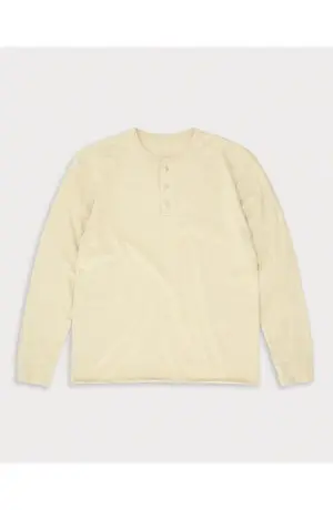 FORTELA Bliss Cotton Long Sleeve Serafino T-shirt - Ecru