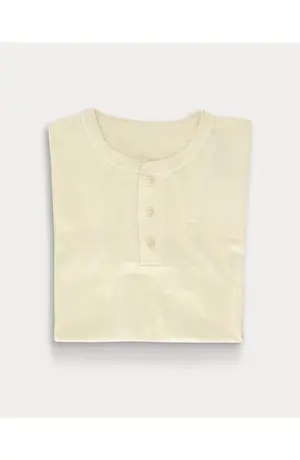 FORTELA Bliss Cotton Long Sleeve Serafino T-shirt - Ecru