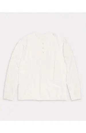 FORTELA Bliss Cotton Long Sleeve Serafino T-shirt - White