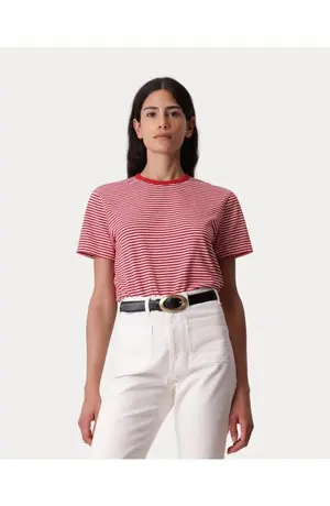 FORTELA Stripes Striped Pattern T-shirt - Red
