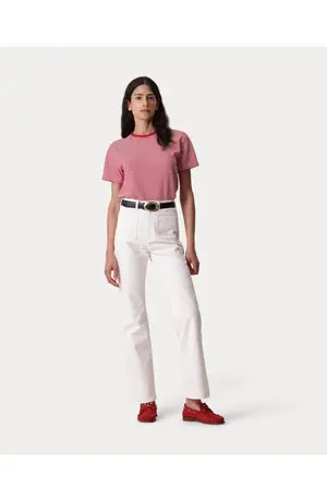 FORTELA Stripes Striped Pattern T-shirt - Red