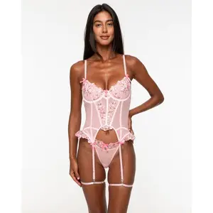 One Empire Belle Bodysuit With Floral Embroidery