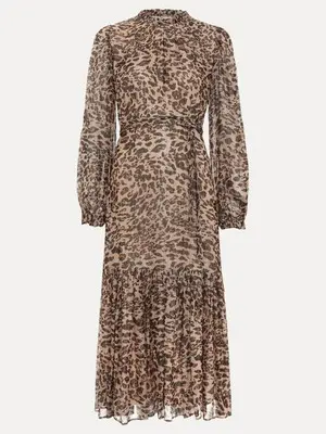 PHASE EIGHT Eve Shimmer Leopard Print Midi Dress