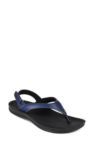 AEROTHOTIC Aura Faux Leather Sandal Navy