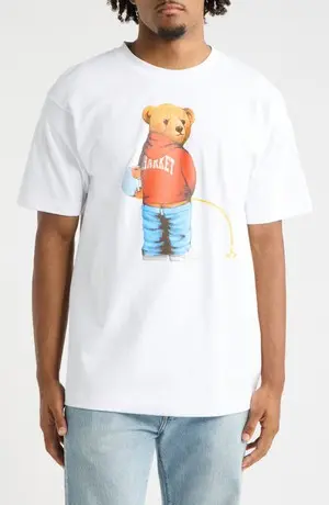 MARKET Trouble Making Bear Cotton Graphic T-shirt - White