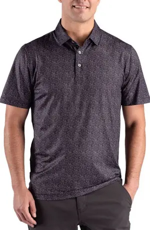 CBUK BY CUTTER & BUCK Pike Fern Print Epic Confidence Performance Polo - Black
