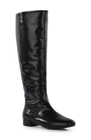 Seychelles Stand Me Leather Knee High Zip Up Boots - Black