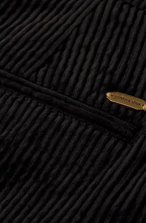 Scotch & Soda High Waist Wide Leg Corduroy Pants - Meteorite