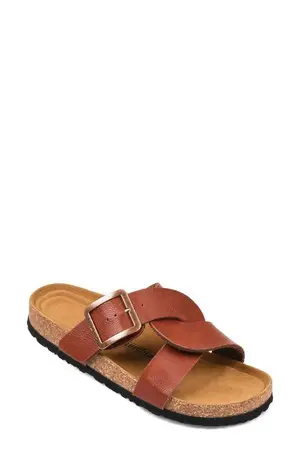 AEROTHOTIC Kai Slide Sandal With Buckle Detail - Tan