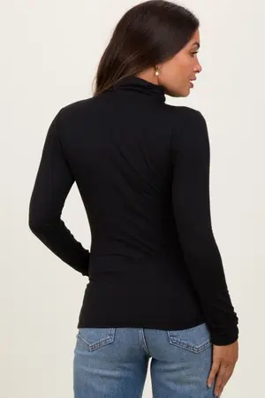 PINKBLUSH Brushed Knit Basic Turtleneck Top