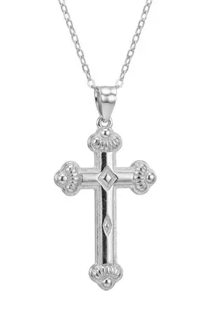 THE M JEWELERS Siena Cross Pendant Necklace - Silver