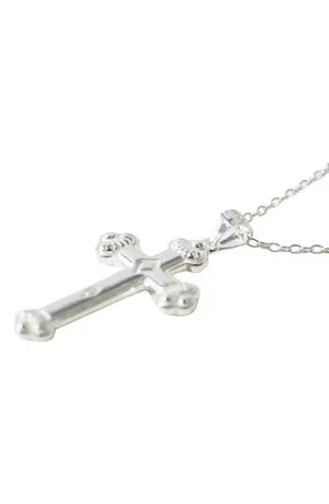 THE M JEWELERS Siena Cross Pendant Necklace - Silver