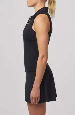 WILLIAMS ATHLETIC CLUB Lucie Sleeveless Golf Polo - Black