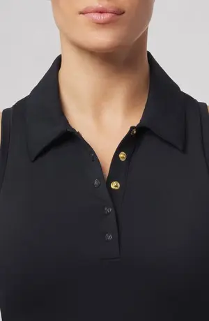 WILLIAMS ATHLETIC CLUB Lucie Sleeveless Golf Polo - Black