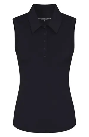 WILLIAMS ATHLETIC CLUB Lucie Sleeveless Golf Polo - Black