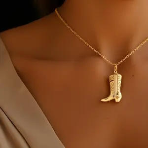 REJECTED HEARTS CLUB Filled Cowboy Boot Charm Necklace