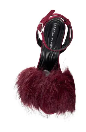 AZALEA WANG Nadia Faux Fur Pump