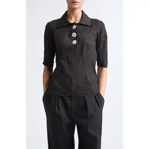 NACKIYE Sugarman Virgin Wool Rib Polo - Silver