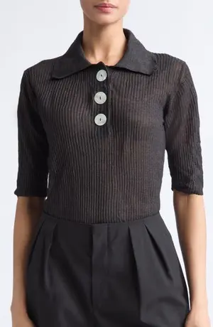 NACKIYE Sugarman Virgin Wool Rib Polo
