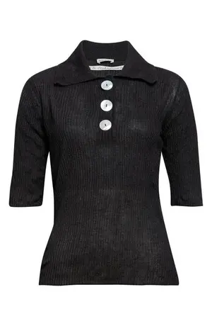 NACKIYE Sugarman Virgin Wool Rib Polo
