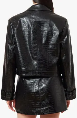 Habitual Croc Embossed Faux Leather Shrunken Jacket