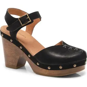 Free People Doubs Platform Clog Black Leather