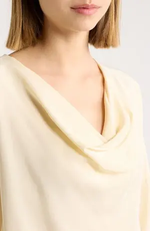 Rag & Bone Vinnie Cowl Neck Silk Top - Ivory