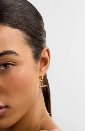 KATIE LOXTON Lustre T-bar Hoop Earrings