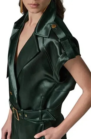Donna Karan New York Double Breasted Belted Vest