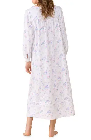 Eileen West Pintuck Cotton Ballet Nightgown - Blue/pink