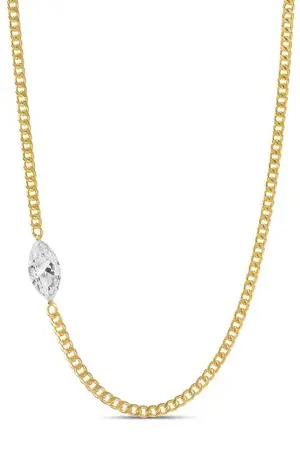SHYMI Offset Marquise Cuban Link Necklace