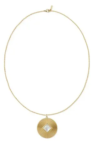 ST. MORAN Mother Of Pearl Medallion Pendant Necklace