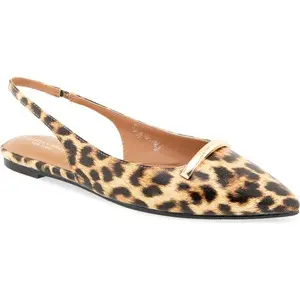 Christian Siriano Kimbal Pointed Toe Slingback Flat Multi Leopard