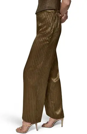 Donna Karan New York Pinstripe Wide Leg Pants