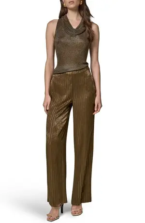 Donna Karan New York Pinstripe Wide Leg Pants