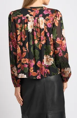 Ted Baker London Adina Floral Print Long Sleeve Top