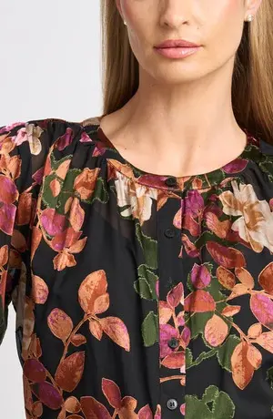 Ted Baker London Adina Floral Print Long Sleeve Top
