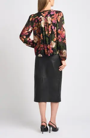 Ted Baker London Adina Floral Print Long Sleeve Top