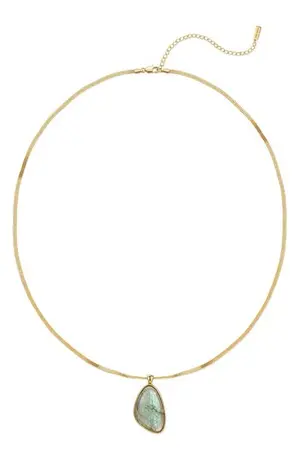 ST. MORAN 14k Yellow Gold Plated Labradorite Pendant Necklace