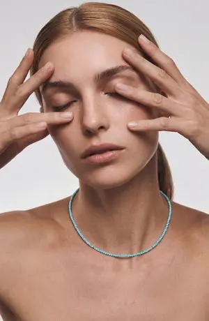 ST. MORAN Natural Turquoise Beaded Necklace