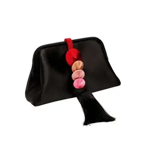 SERENA UZIYEL Alessa & Multicolor Tassel Pouch Bag - Black