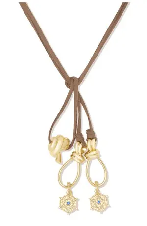 Ramy Brook Elle Cubic Zirconia Hide Rope Necklace