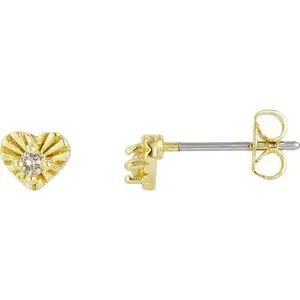 ST. MORAN Natural Diamond Heart Burst Stud Earrings - Gold